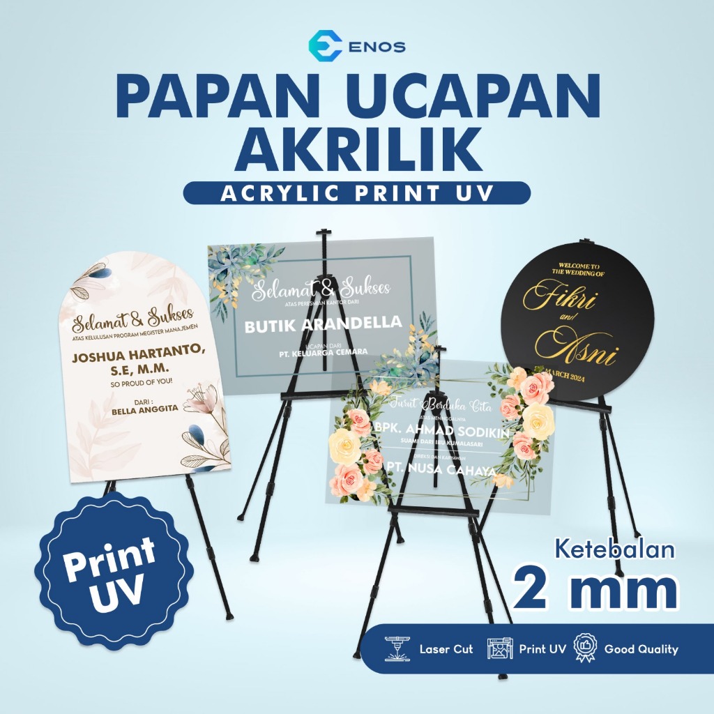 Jual PAPAN UCAPAN AKRILIK 60 X 40 CM / PAPAN BUNGA AKRILIK / PAPAN ...