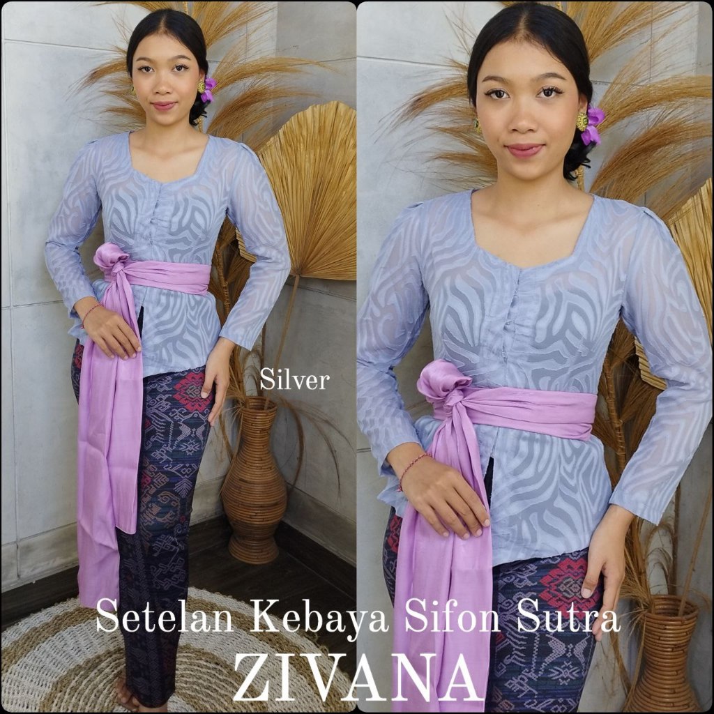Jual Setelan Kebaya Sifon Zivana dan Rok Knit Full Stretch Desain ...