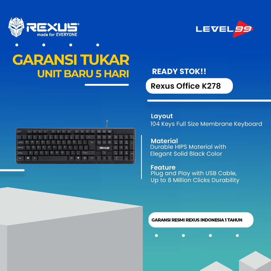 Jual Rexus Keyboard Office Membrane K278 | Shopee Indonesia