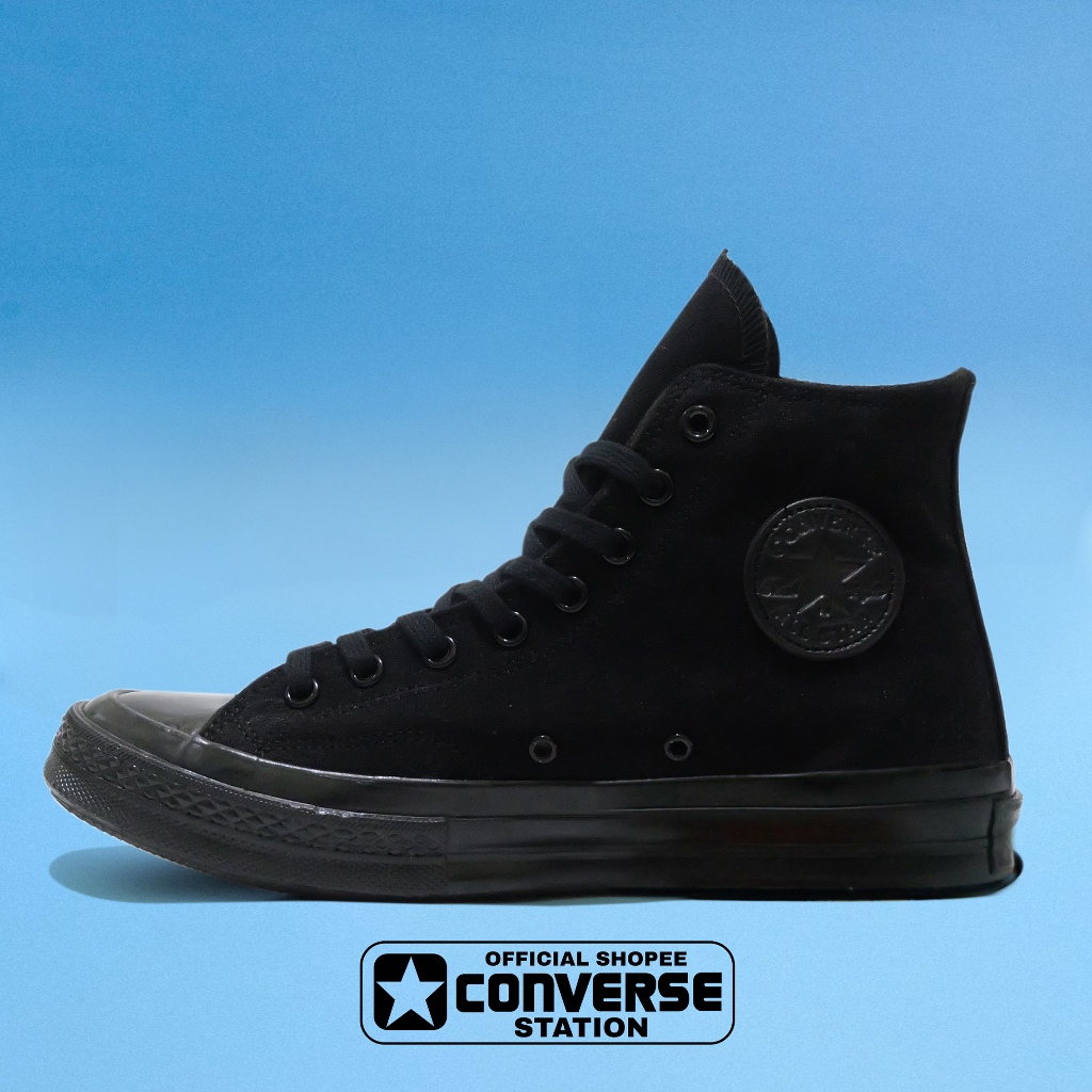 Jual Converse All Star Chuck Taylor 70s Hi Full Black / Sepatu Sneakers ...