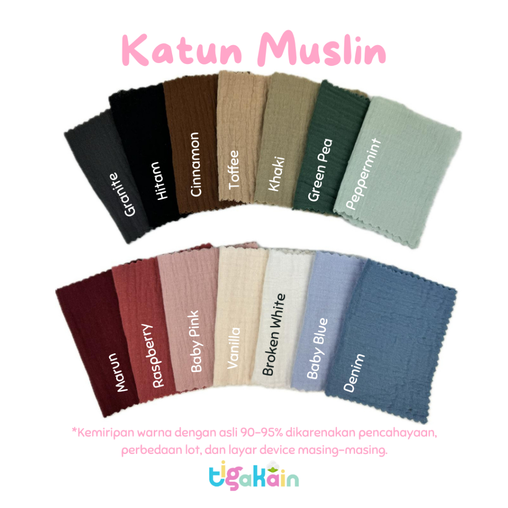 Jual 1 Meter Kain Katun Muslin Bahan Cotton Muslin Premium Katun Double ...
