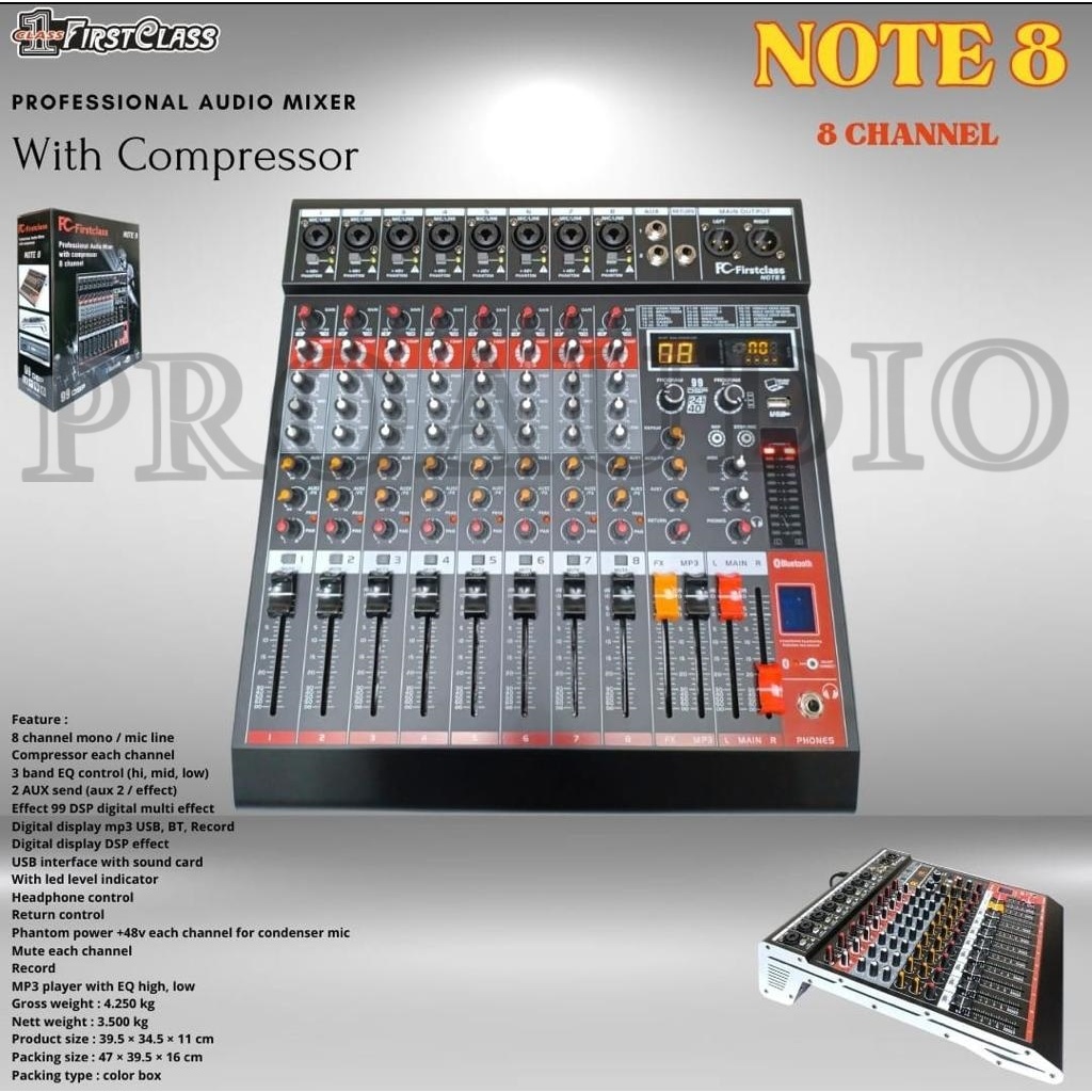 Jual Mixer Audio First Class Note 8 channel / Firstclass Note8 FC Note ...