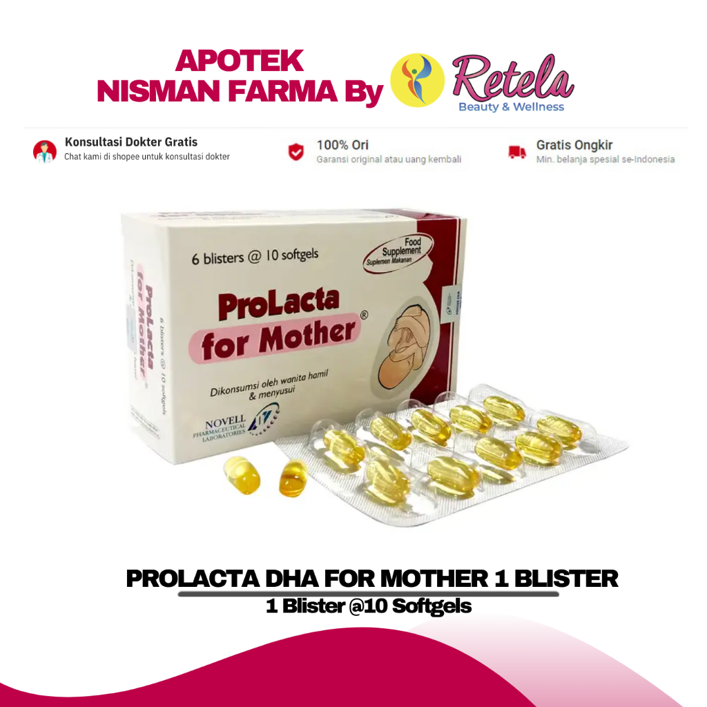 Jual PROLACTA DHA FOR MOTHER 1 BLISTER ISI 10 SOFTGELS | Shopee Indonesia