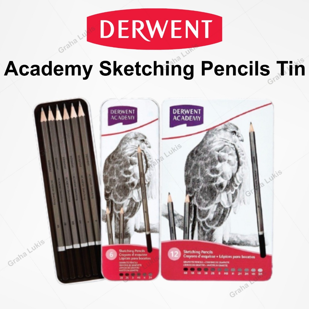 Jual Derwent Academy Sketching Pencil Set Tin Pensil Sketsa | Shopee Indonesia