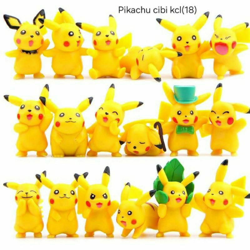 Jual action figure pokemon pikachu set isi 18 | Shopee Indonesia
