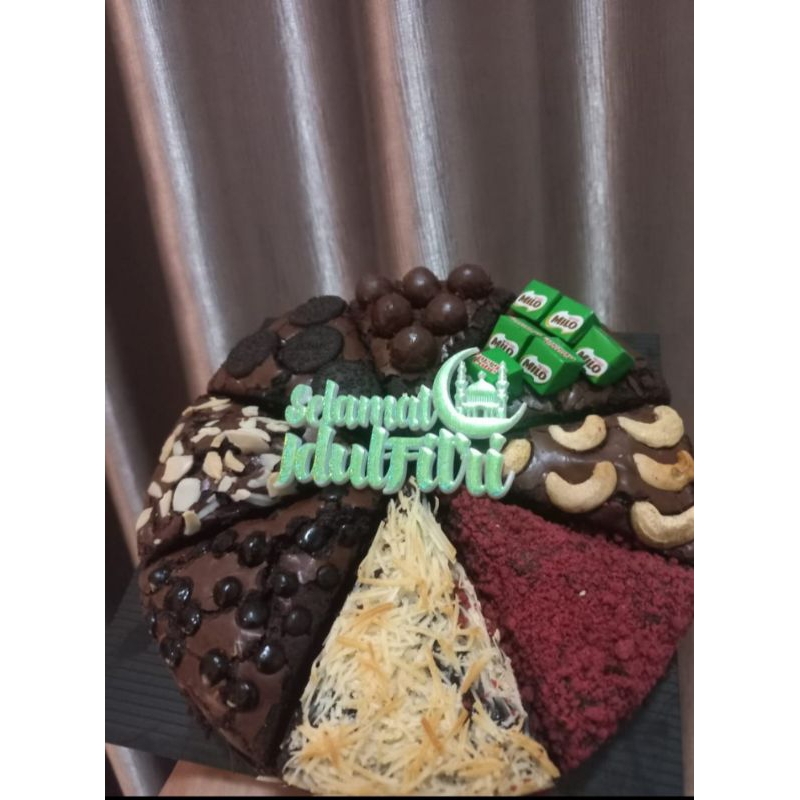 Jual Brownies Fudgy Pizza Cantikeque (free card untuk setiap varian ...