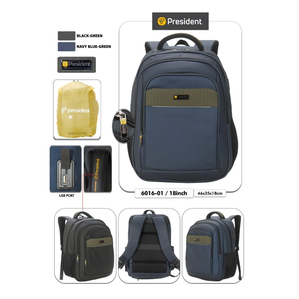 Jual Tas Ransel President 18 Inch Tas Ransel President Port Usb ...