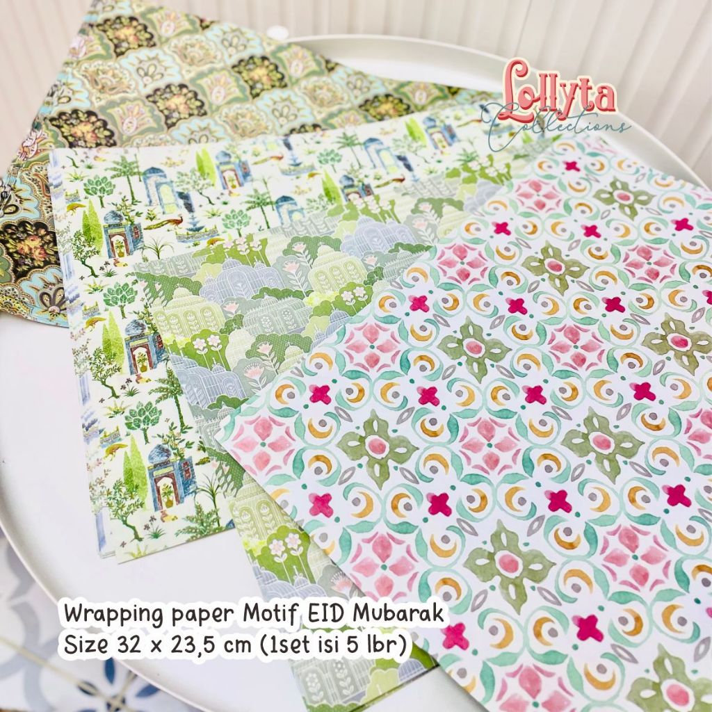 Jual Wrapping Paper / Pembungkus Roti 1 set isi 10 lbr Motif EID ...