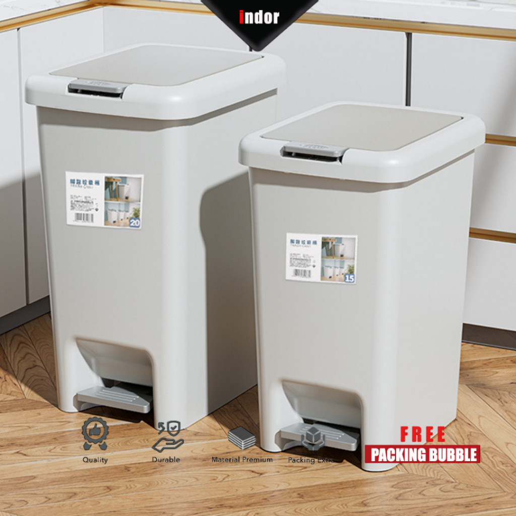 Jual Tempat Sampah Injak 8L /10L/15L/20L Plastik Tertutup Kotak Sampah dapur Kamar mandi Kamar ...
