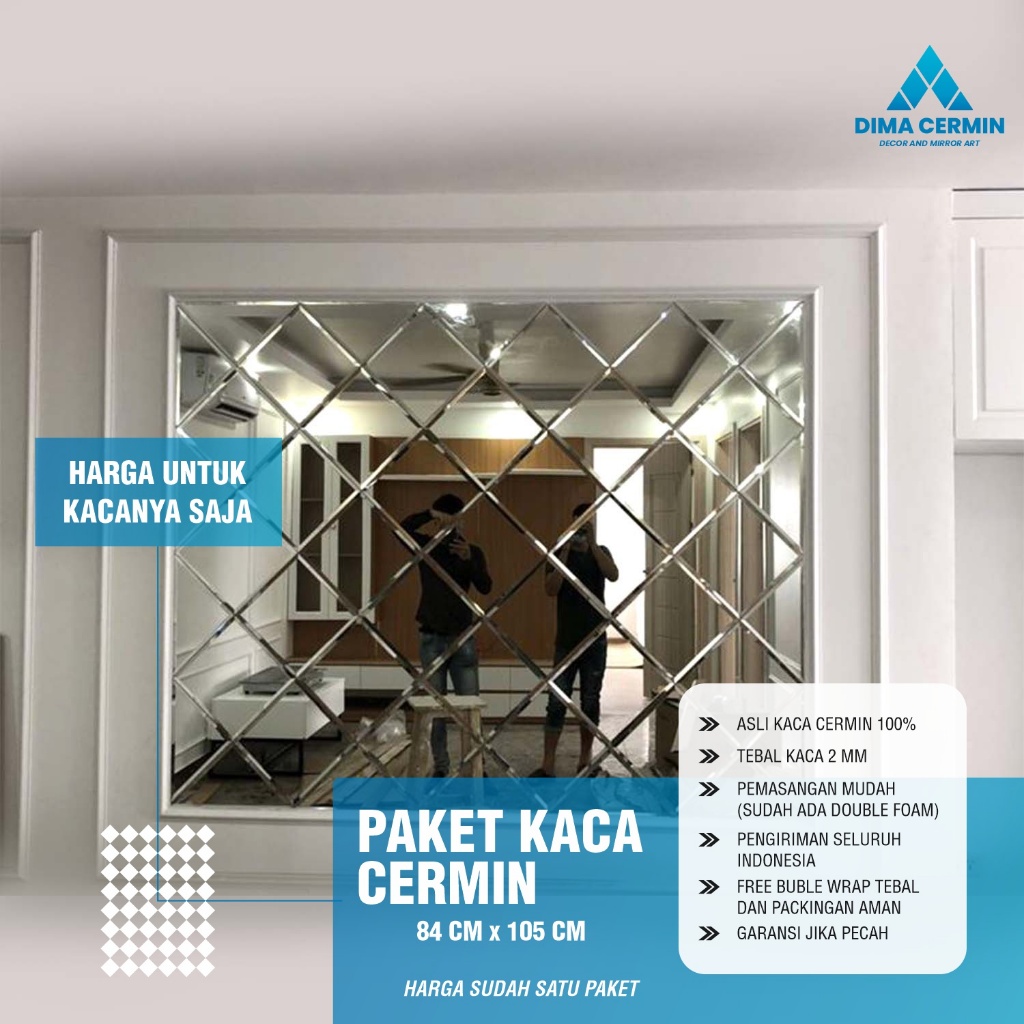 Jual Paket Cermin Wall Molding Ukuran 84 CM x 105 CM NON BEVEL / Kaca ...