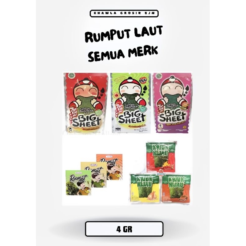 Jual KALSEL CEMILAN SEHAT ENAK GURIH BIG SHEET RUMPUT LAUT SEAWEED TAO ...