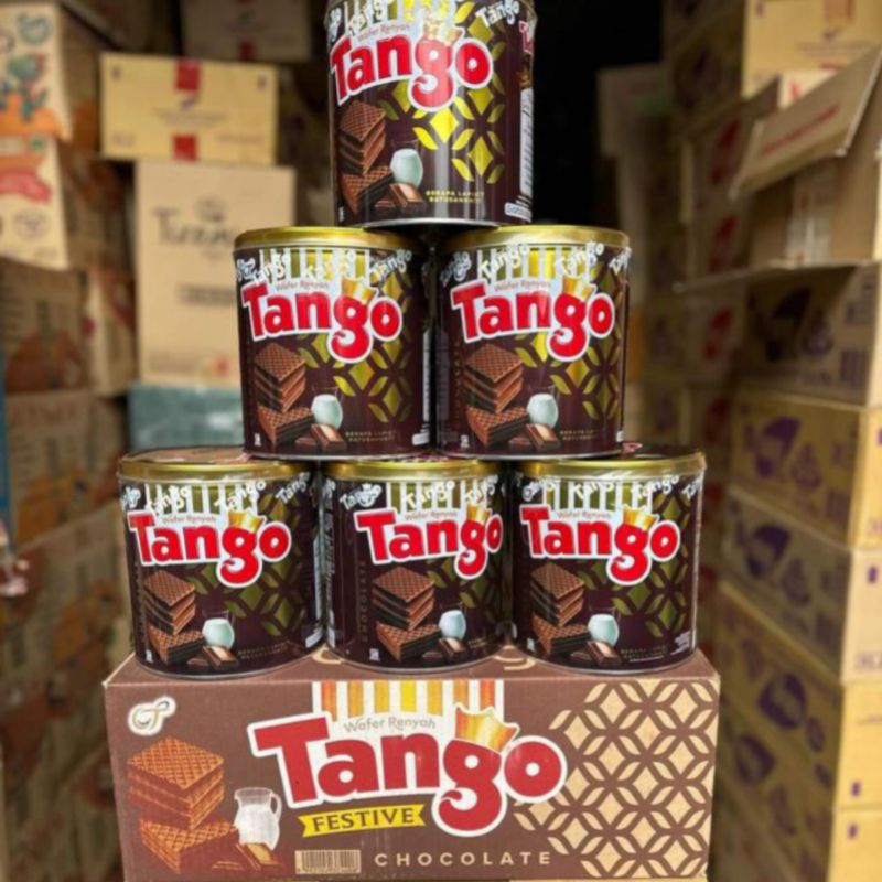 Jual Tango Biskuit wafer 270gr kaleng Rasa coklat & vanila | Shopee ...