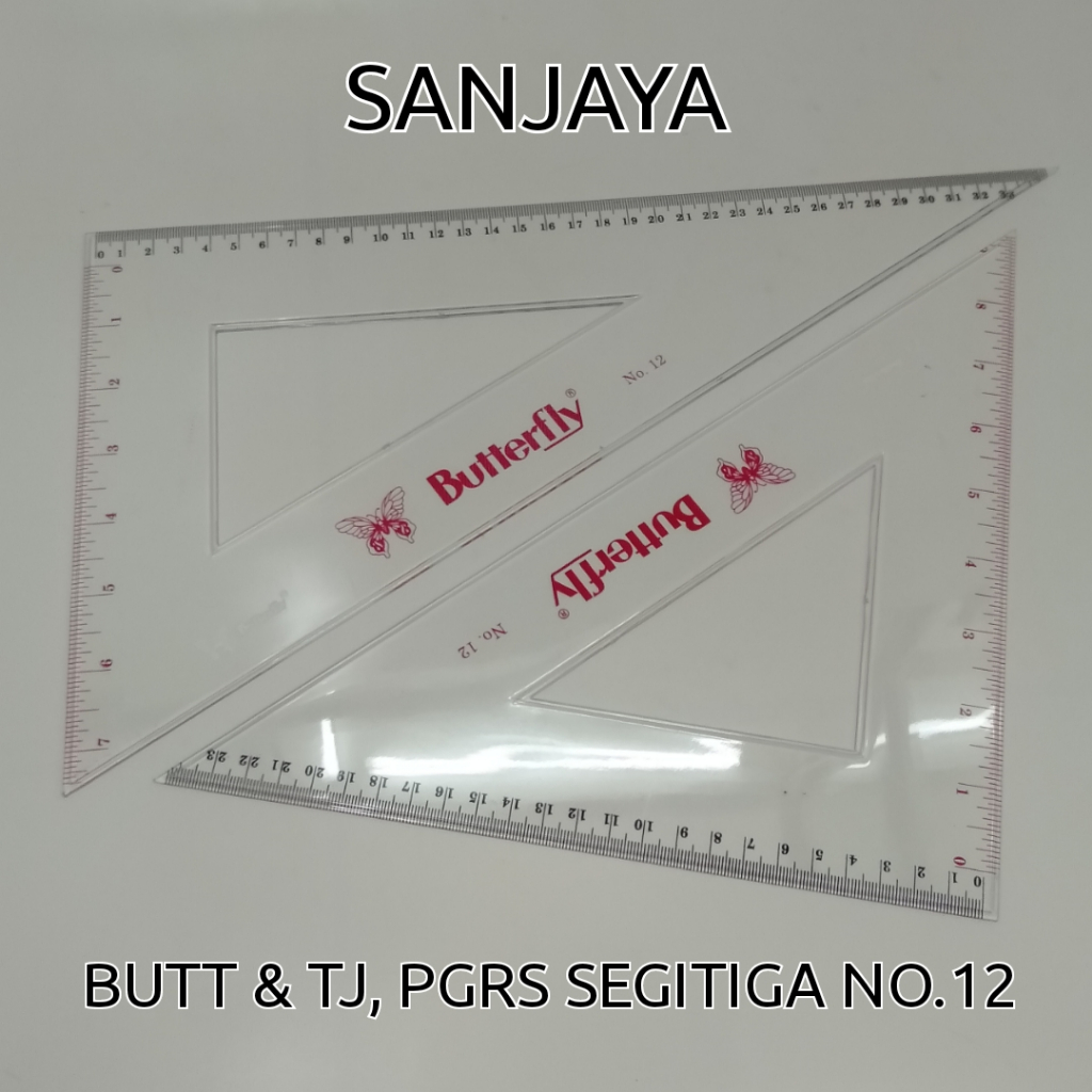Jual Penggaris Segitiga Butterfly No. 6 8 10 12 / Triangle Ruler ...