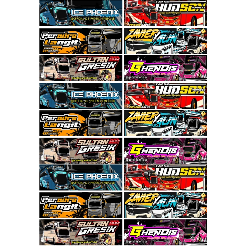 Jual Stiker Bus Panjang Ice Phoenix, Hudson, Perwira Langit, Savier ...