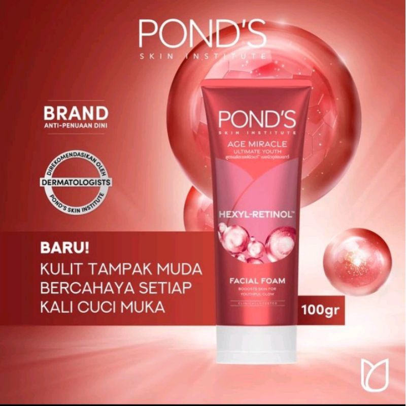 Jual Ponds Age Miracle Ultimate Youth Facial Foam 100g | Shopee Indonesia