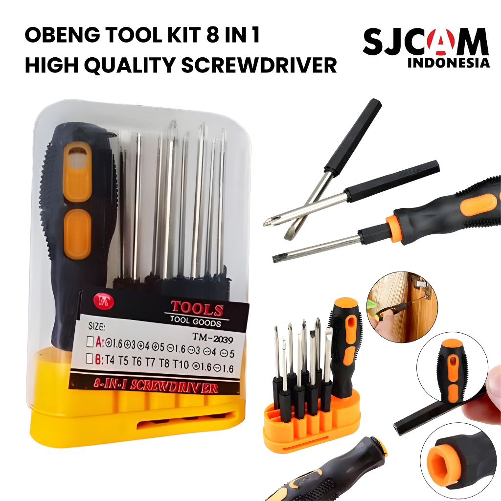 Jual Obeng Set Min Plus 8 In 1 Multifungsi Screwdriver Tool Kit ...