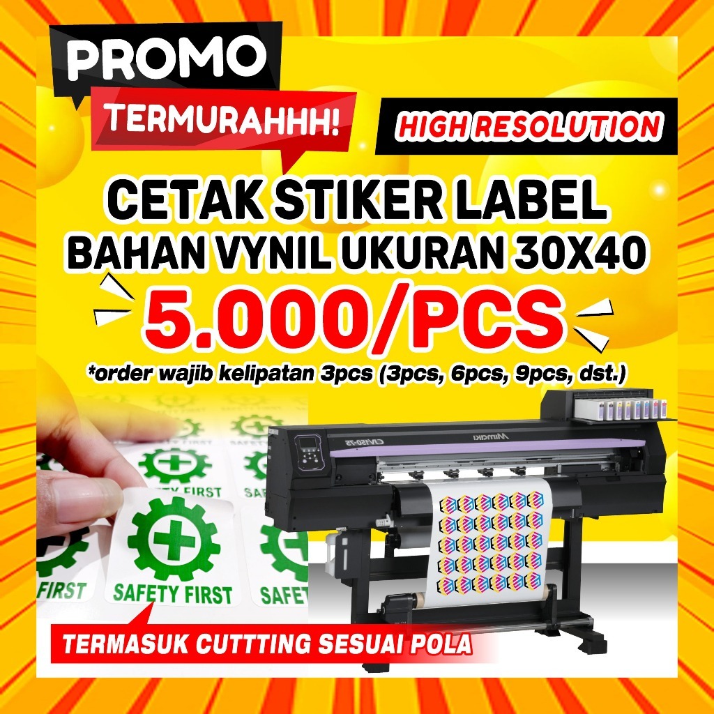 Jual PROMO Cetak Stiker Vinyl A3 Printing / Cetak Sticker Label Kemasan ...