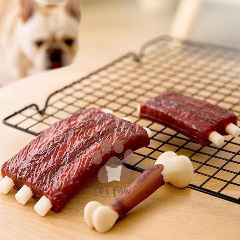 Jual Mainan Anjing Kunyah Chew Ribs Toy Bentuk Daging Pembersih Gigi ...