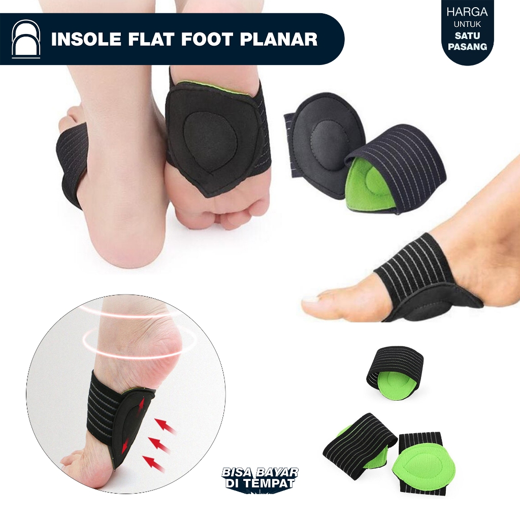 Jual 1 Pasang Insole Flat Foot Untuk Kaki Planar Fasciitis / Bantalan ...