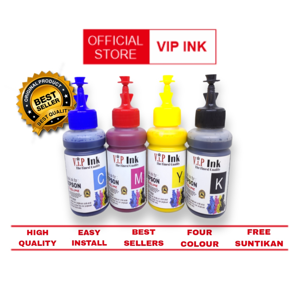 Jual VIP INK Paket Tinta Sublim / Sublime Epson 4 Botol Best Quality ...