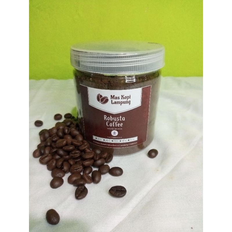 Jual Kopi Bubuk Robusta | Mas Kopi Lampung Kemasan Toples 200 gram ...