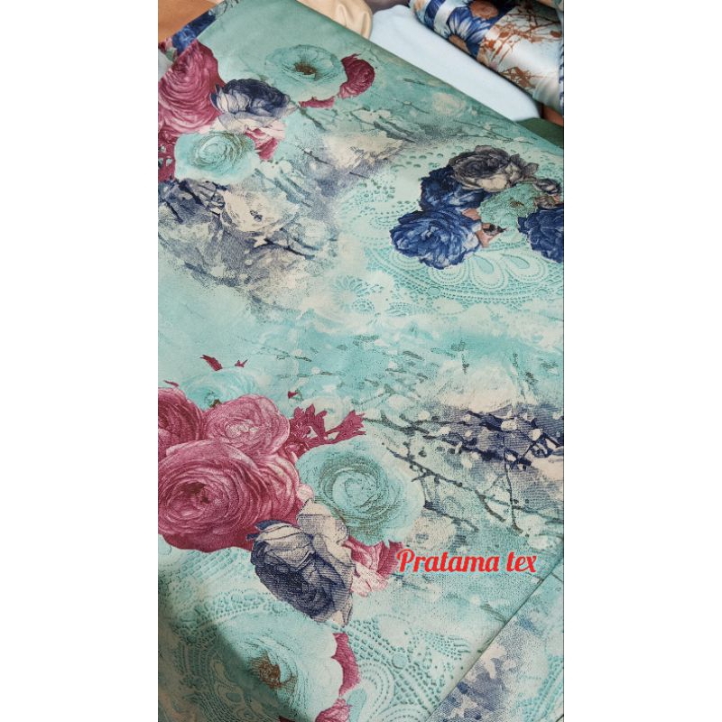 Jual MEWAH!! Kain Sutra Silk Motif Premium. Kain Semi Sutera Motif ...