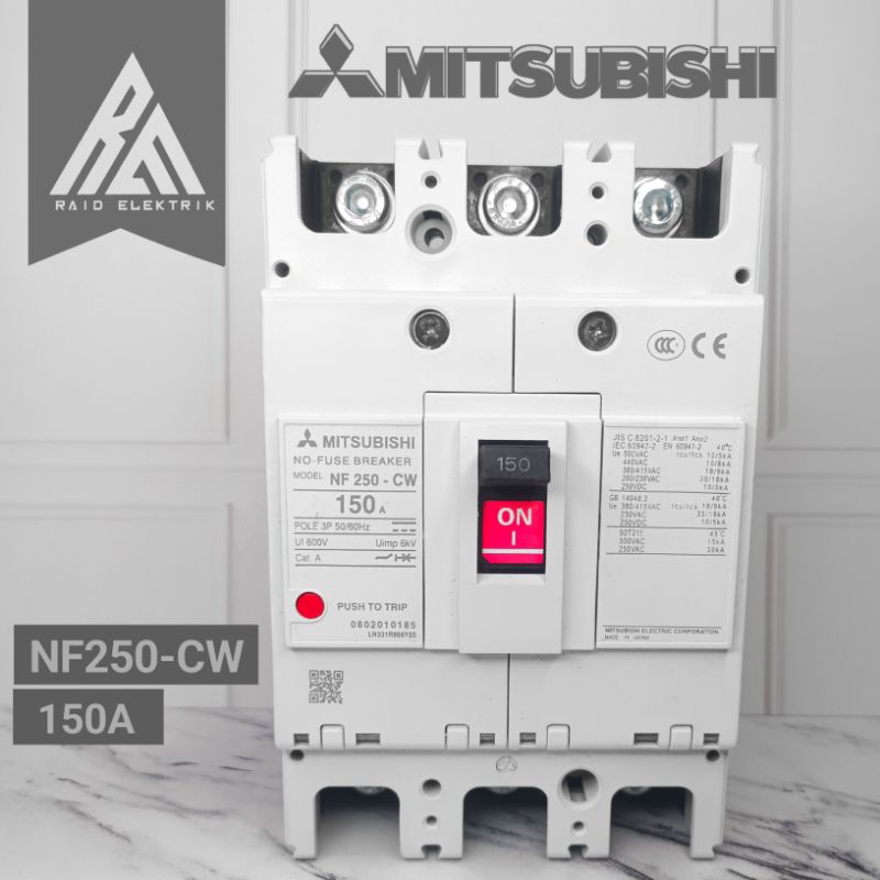Jual MCCB MITSUBISHI NF250-CW 150A Original dijamin normal | Shopee ...