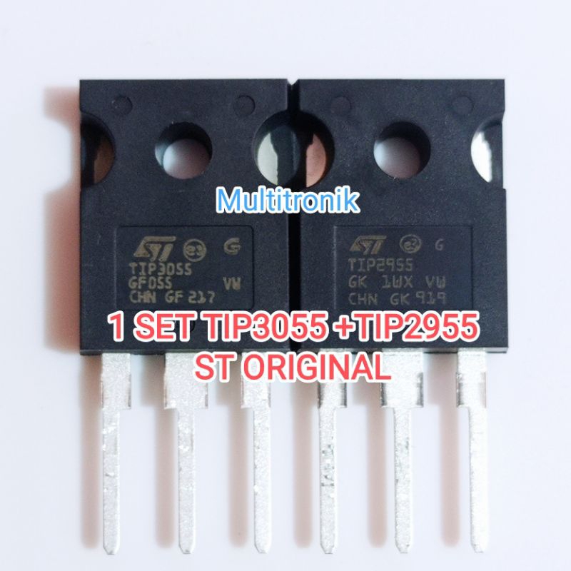 Jual 1 SET TIP 3055 TIP2955 ST ORIGINAL TRANSISTOR FINAL | Shopee Indonesia
