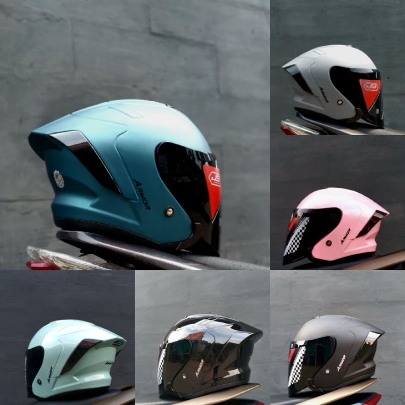 Jual HELM JS ARMOR SOLID HALFFACE, SLOT INTERCOM | Shopee Indonesia