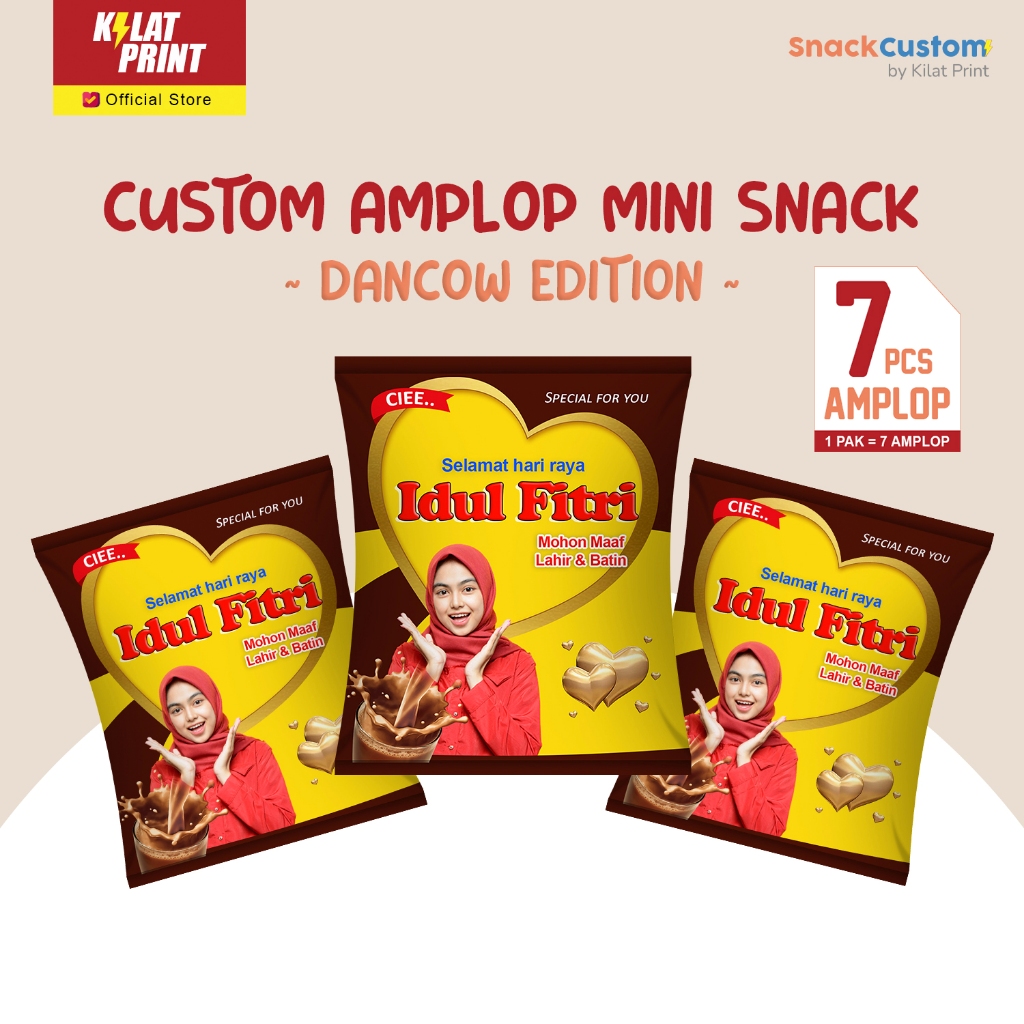 Jual Custom Amplop Snack Mini Lebaran Angpao THR Ala Dancow | Shopee ...