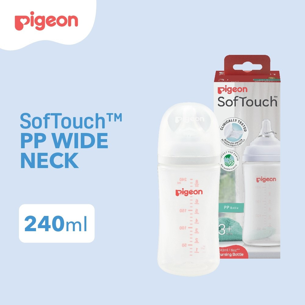 Jual PIGEON Botol BPP Wide Neck 240ml w/ SofTouch Nipple - Botol susu | Shopee Indonesia