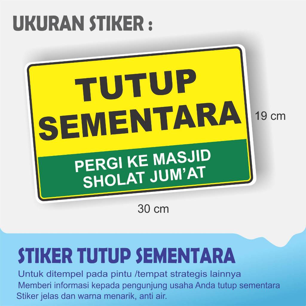 Jual STIKER TUTUP SEMENTARA BARU SHOLAT JUMAT | Shopee Indonesia
