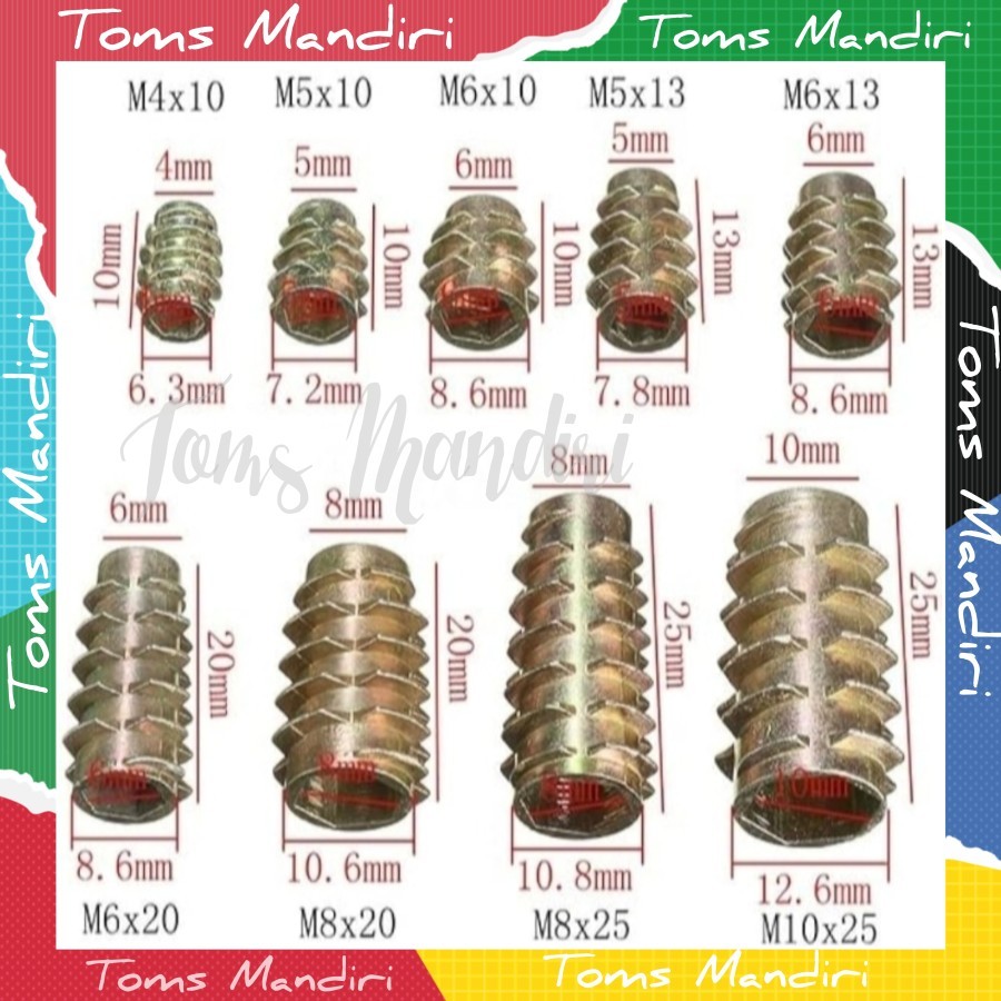 Jual Mur Nanas / Mur Tanam Furniture Insert Knockdown Cakar Baut Besi ...