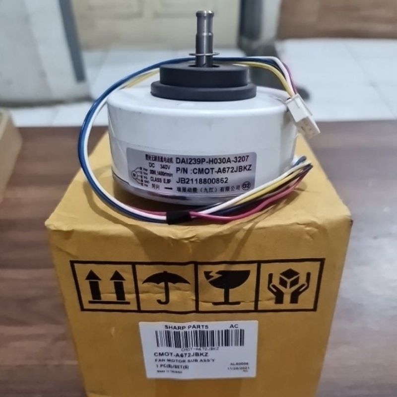 Jual Motor fan ac SHARP DC fan indoor DC part CMOT - A672JBKZ original ...