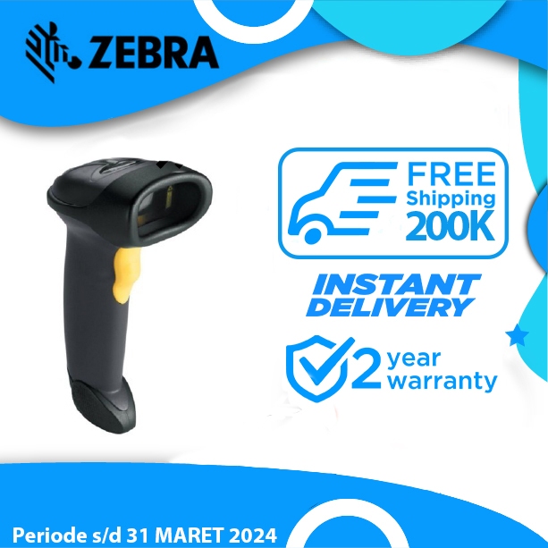 Jual Zebra LS2208 1D Wire Barcode Scanner with USB kit (LS2208-SR2000R ...