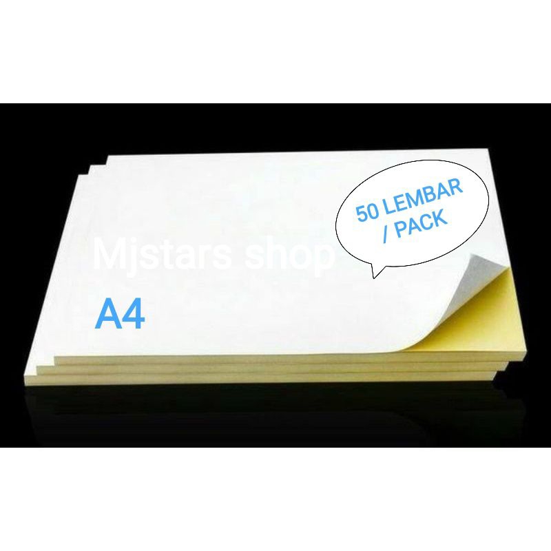 Jual Kertas label stiker Hvs sticker Hvs putih (doff/matte) A4 high ...