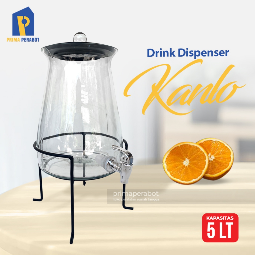Jual Glass Beverage Dispenser Dengan Rak Water Dispenser Kaca 5 Lt ...