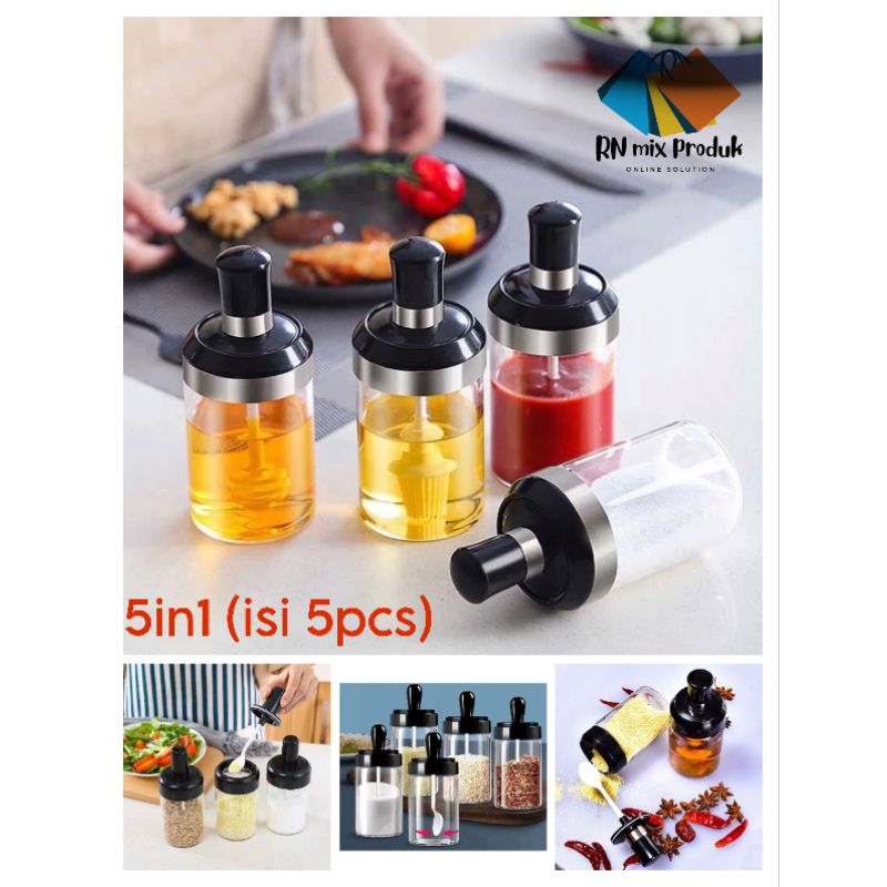 Jual Botol tempat bumbu dapur + sendok, Botol Bumbu Dapur / Toples ...