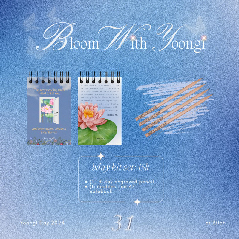 Jual BLOOM WITH YOONGI min yoongi / agust d / suga of bts birthday kit ...