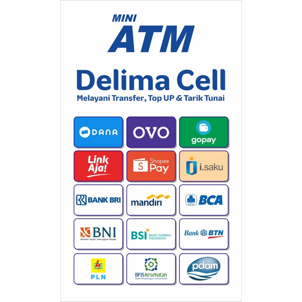 Jual STIKER VINYL MINI ATM 2 KECIL ( CUSTOM NAMA KONTER ) | Shopee Indonesia