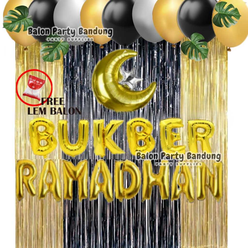 Jual BALON PARTY Dekorasi Tema Bukber Iftar Ramadhan (FREE LEM BALON ...