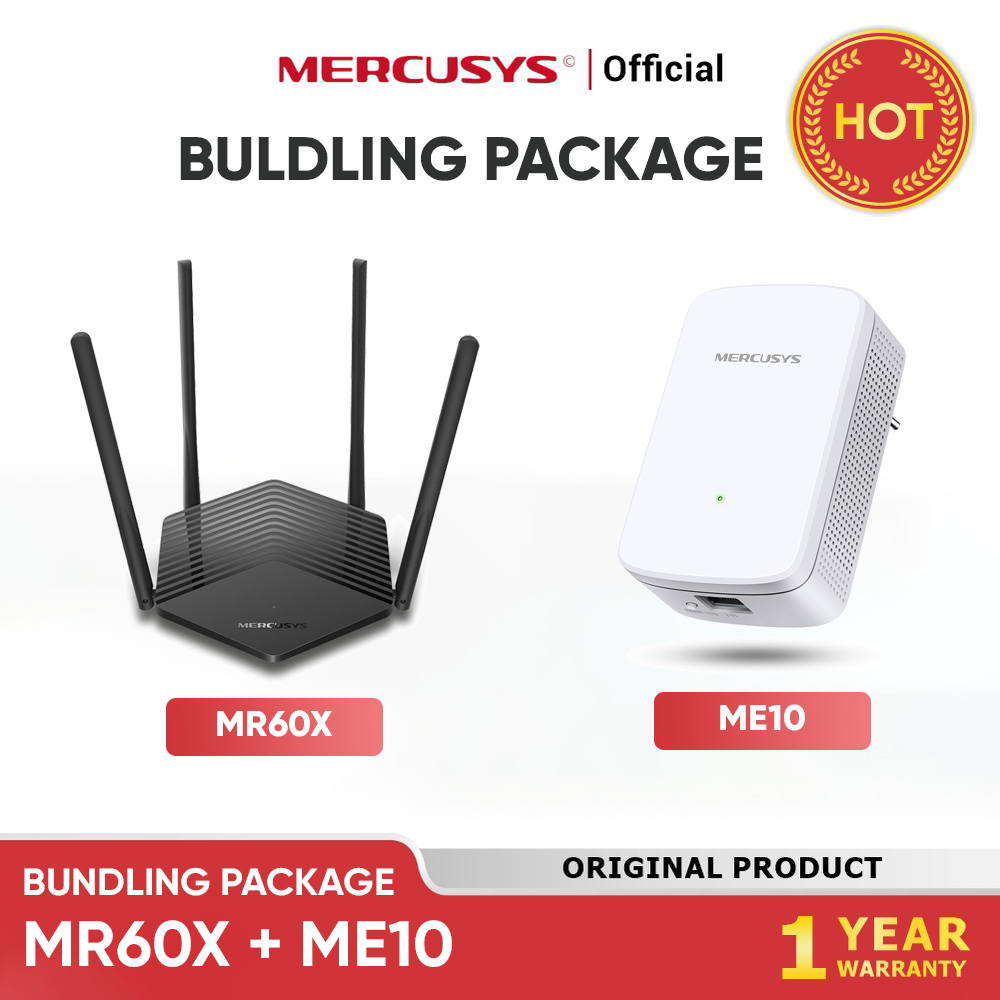 Jual Mercusys PAKET SECURITY B MR60X + ME10 (AX1500 WiFi 6 Router + 300 ...