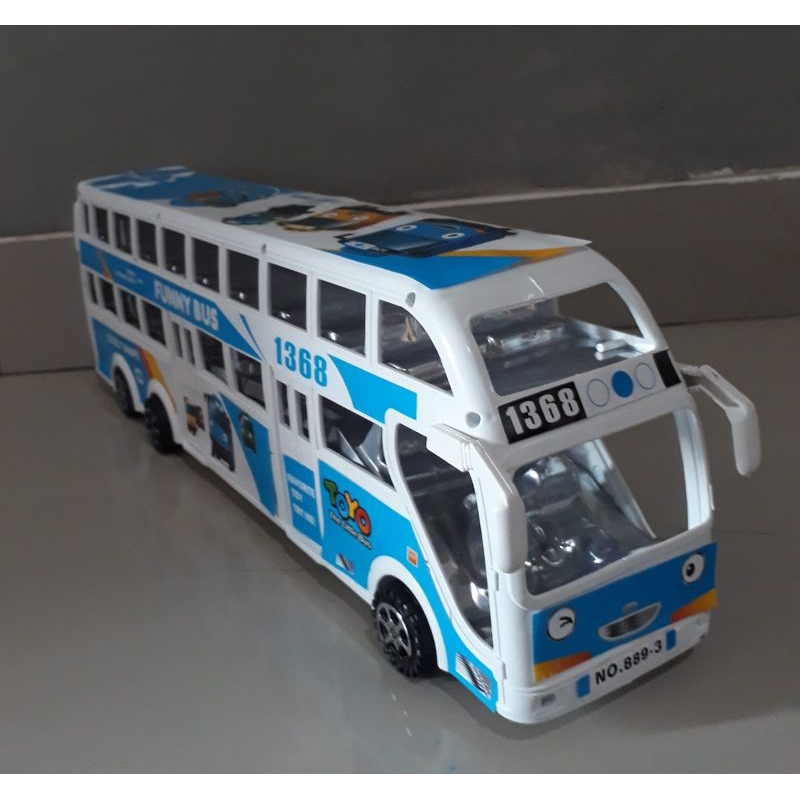 Jual mainan bus tingkat / bis tingkat / double decker bus tayo dan bus ...