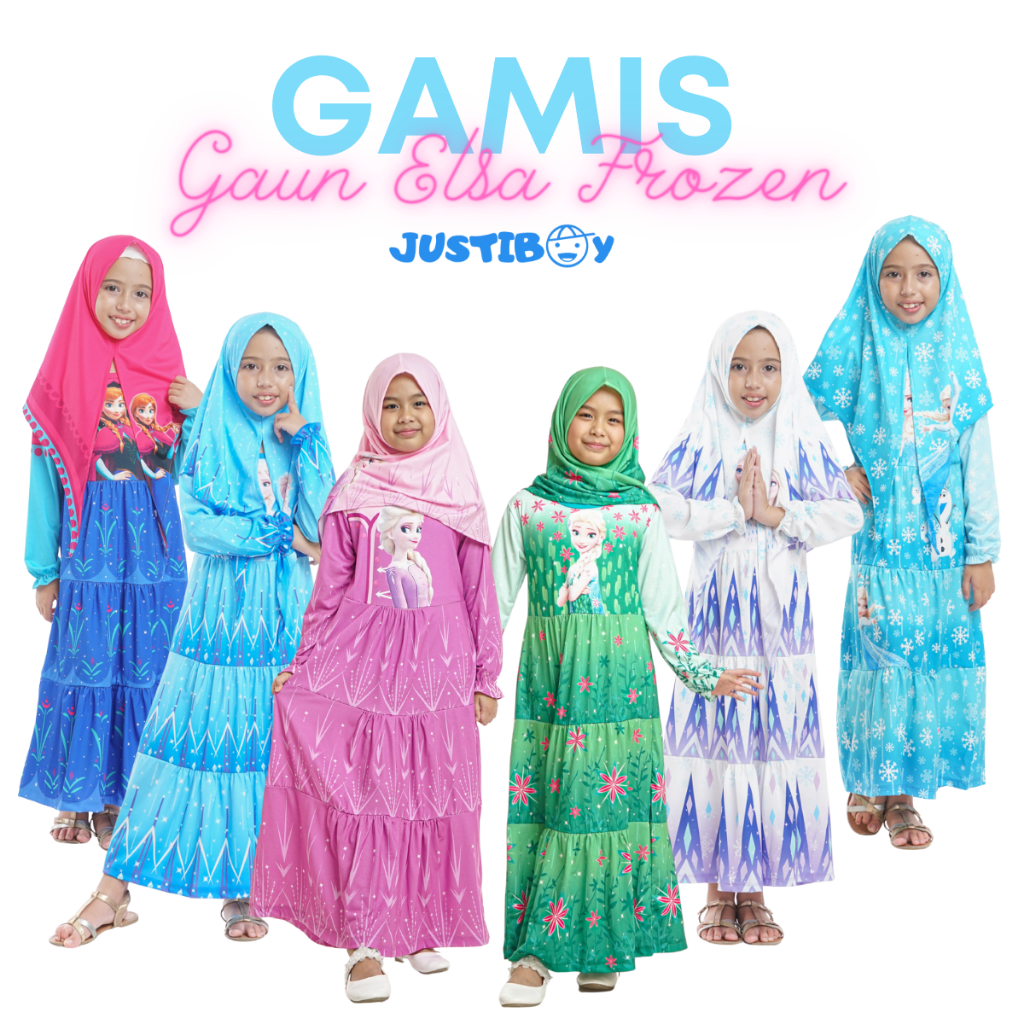 Jual Gamis Anak Princess Frozen Usia 3 - 10 Tahun Free Hijab / Dress ...