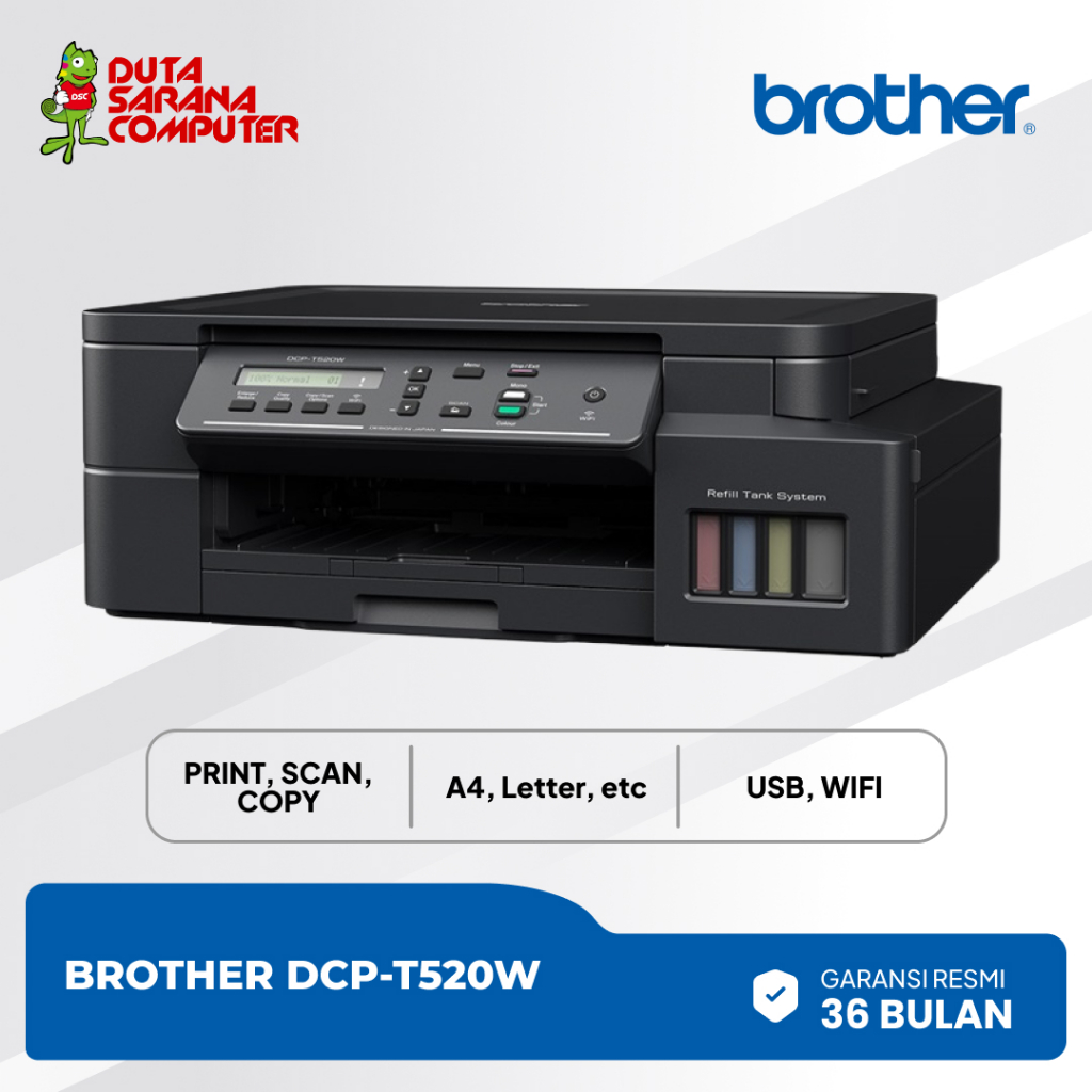 Jual Printer Brother DCP-T520W T520 Inkjet AIO Garansi Resmi 3 Tahun ...