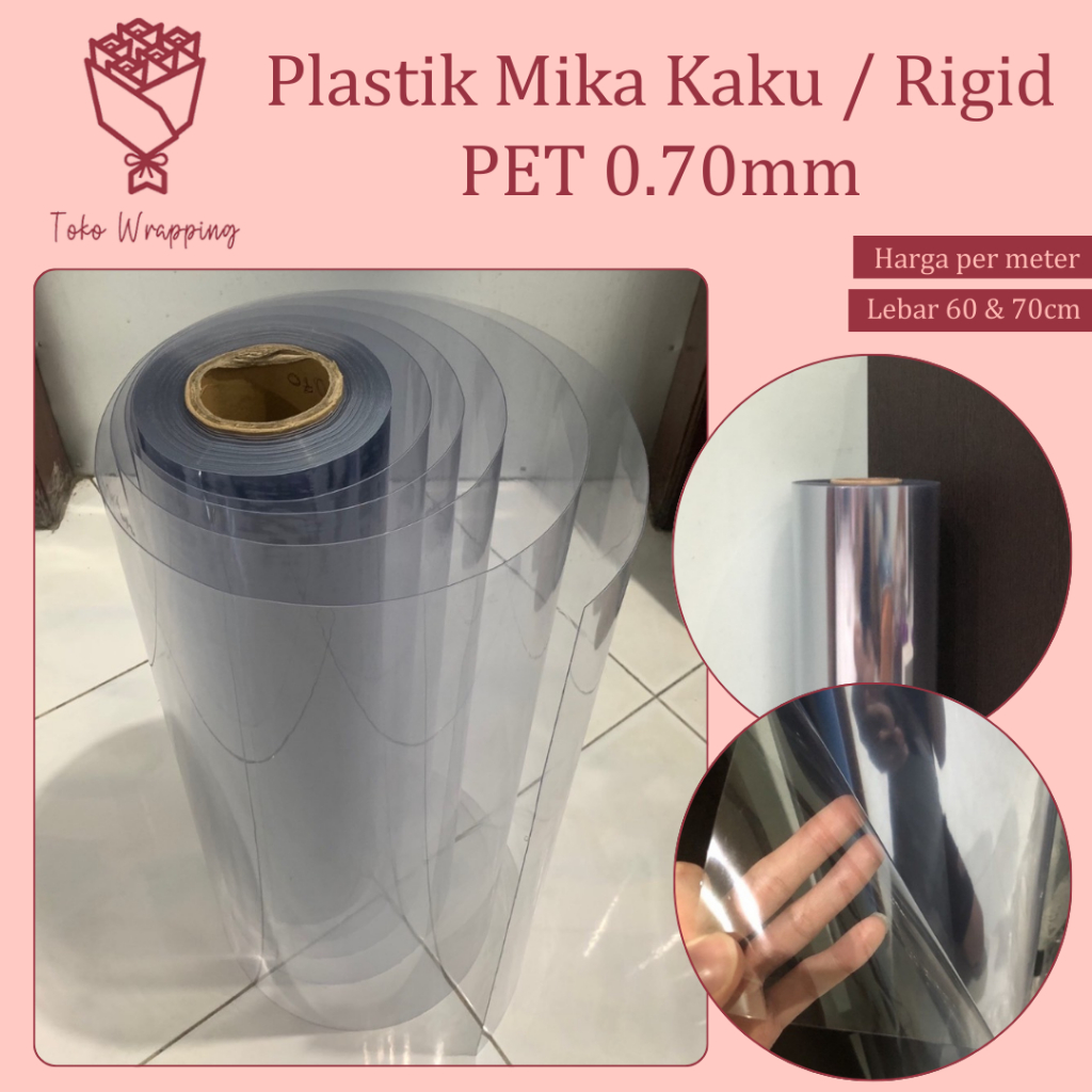 Jual Plastik Mika Kaku Tebal PET 0.70mm x 60 & 70cm Tebal Pengganti Kaca / Mika Rigid Meteran ...