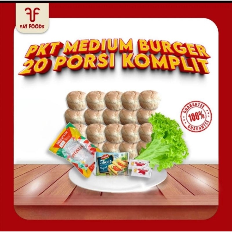 Jual Paket Medium Beef Burger 20 Porsi | Shopee Indonesia
