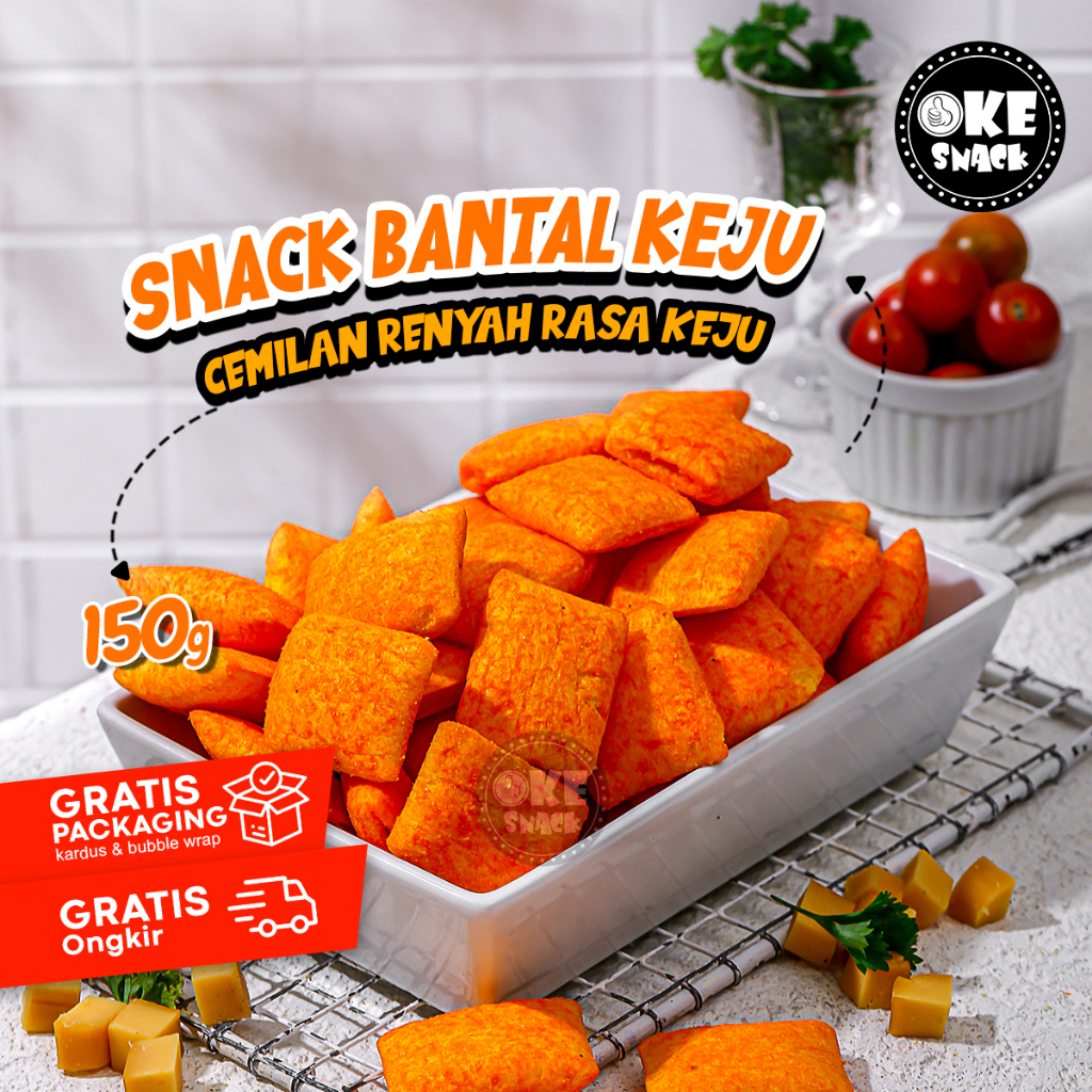 Jual Snack Bantal Keju 150g | Camilan Bantal Rasa Keju Asin Manis ...