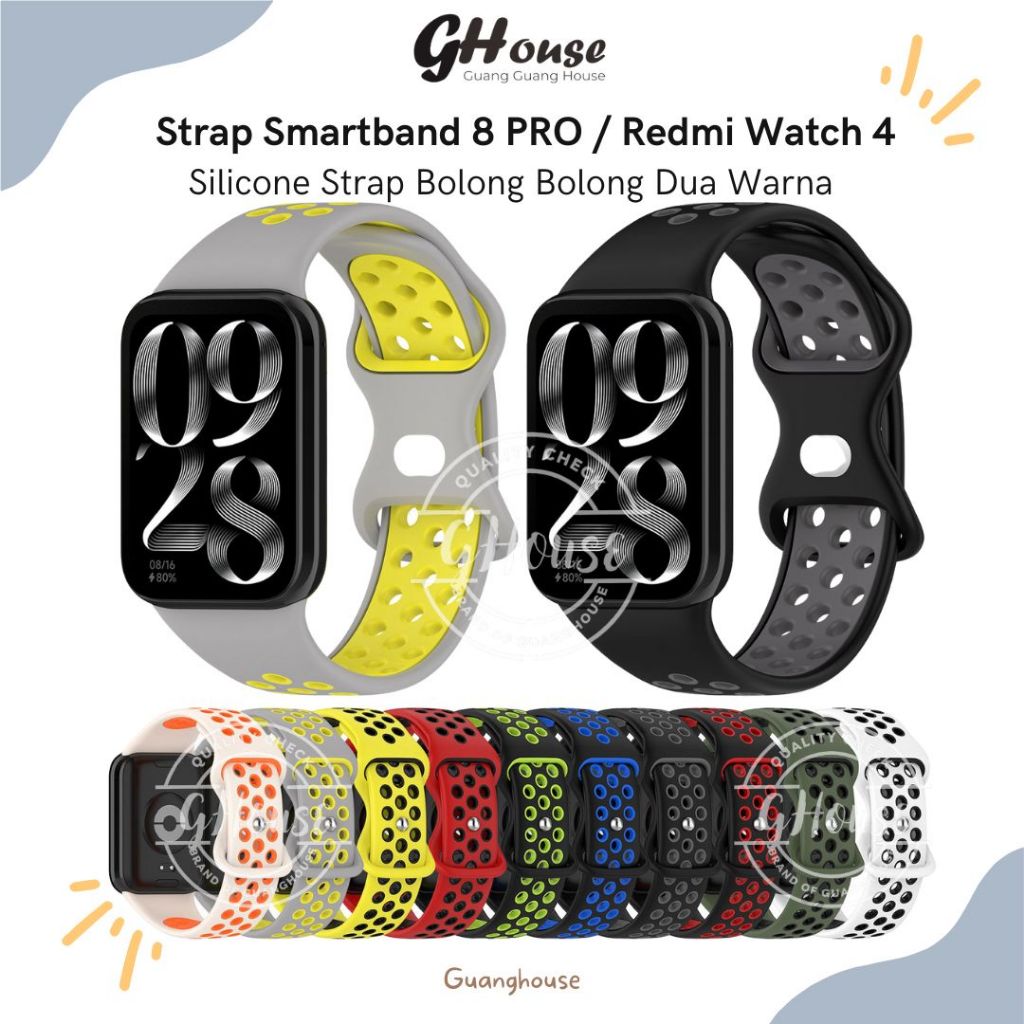 Jual Strap Smartband 8 PRO Two Tone Dua Warna Silicone Strap Redmi Watch 4 Dua Warna Bolong ...