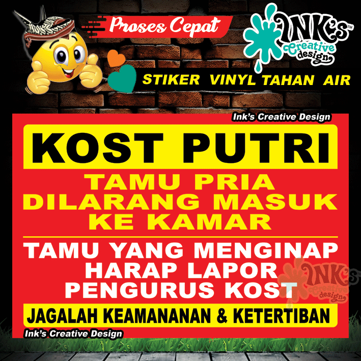 Jual Stiker Bagi Penguni KOst - Tata Tertib Penghuni kost - Tata Tertib ...